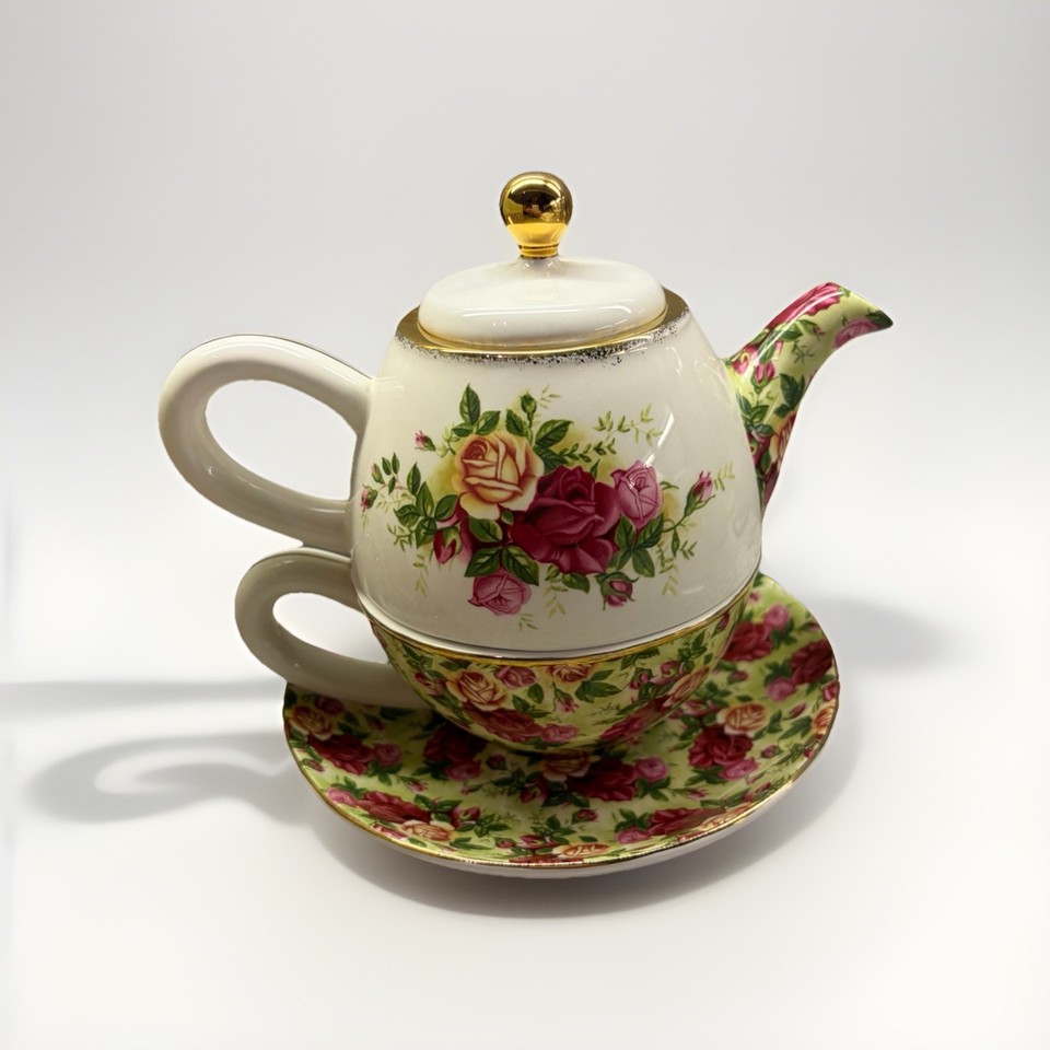 Royal Albert Old Country Roses Chintz Tea For One Teapot With Cup ...