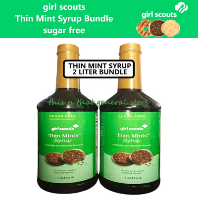 2x GIRL SCOUTS Sugar Free THIN MINT SYRUP For Coffee Baking Desserts 0 ...