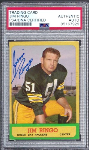 1963 Topps #91 Jim Ringo Green Bay Packers PSA/DNA Signed Auto ...