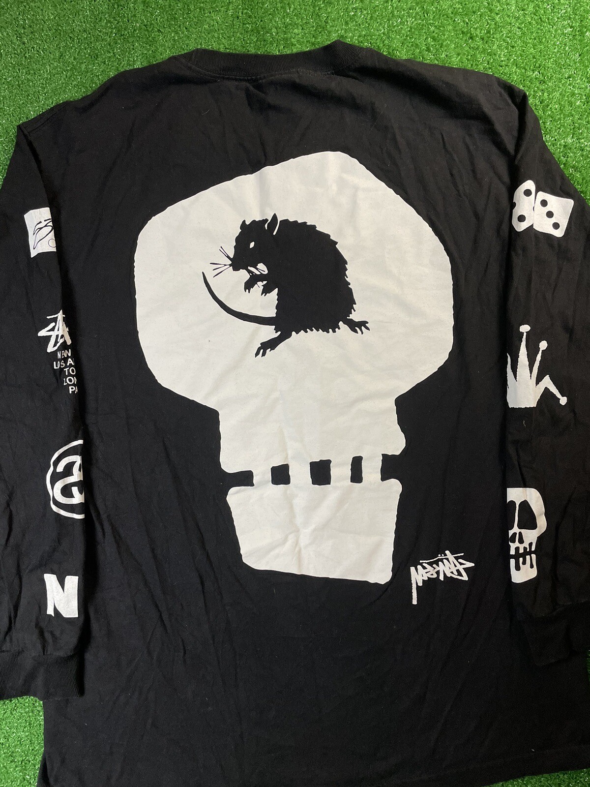 Vintage Y2K Stussy Multi Logo Tribe Rat Wordwide Blac… - Gem