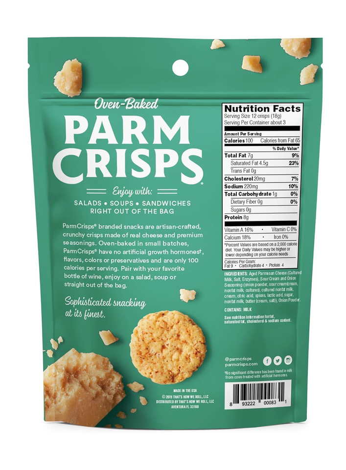 ParmCrisps – Sour Cream & Onion Cheese Parm Crisps, Made Simply with ...