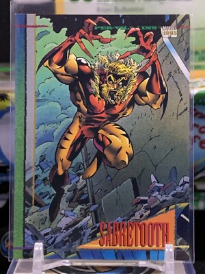 Marvel 1993 Skybox Series 4 Base Set Sabertooth #31 Trading Card JH 7J ...
