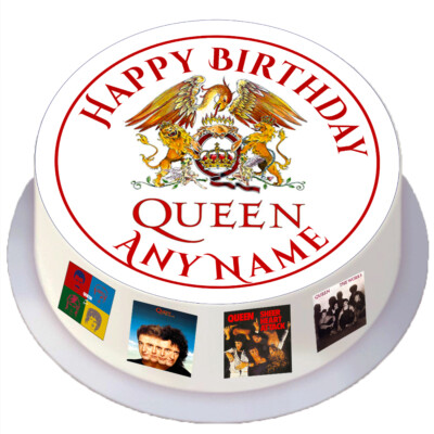 Queen Birthday Round Edible Cake Topper Personalised for 7 / 8 inch ...