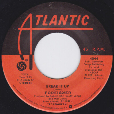 Foreigner - Break It Up (7" Single) | eBay