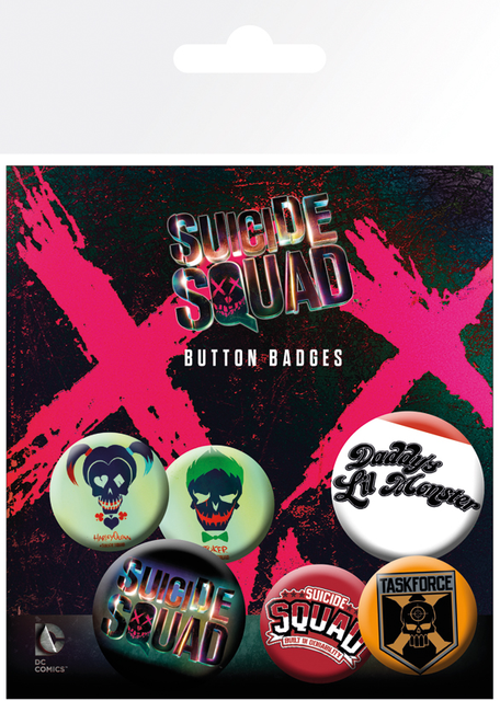 Suicide Squad Button Badge Set 6 Badges Pin Fan Gift Official Licensed ...