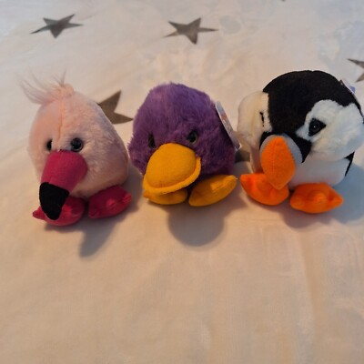 Vintage Swibco PUFFKINS, Lot of 3 Flo Flamingo, Puddles Duck, Poppins ...