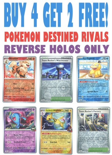 Pokemon Destined Rivals REVERSE HOLO S&V (BUY 4 GET 2 FREE) You Pick ...