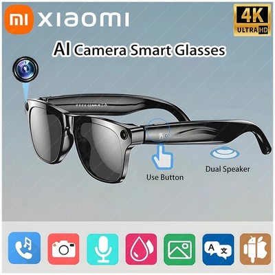 Video Recording Eyewear/Sunglasses AI Smart Glasses Bluetooth Earphone ...