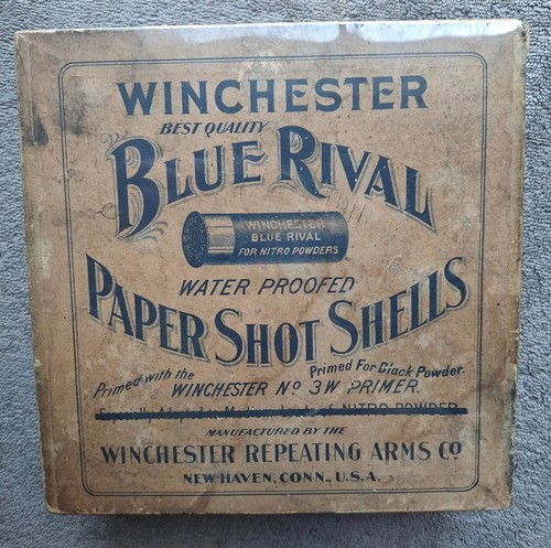 Winchester BLUE RIVAL Shot Gun Shell Cartridge Ammo Box Rifle 22 ...