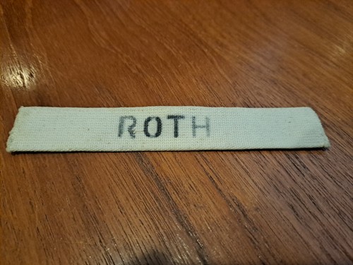 WWII Korean Vietnam War US Army White with Black lettering ROTH name ...