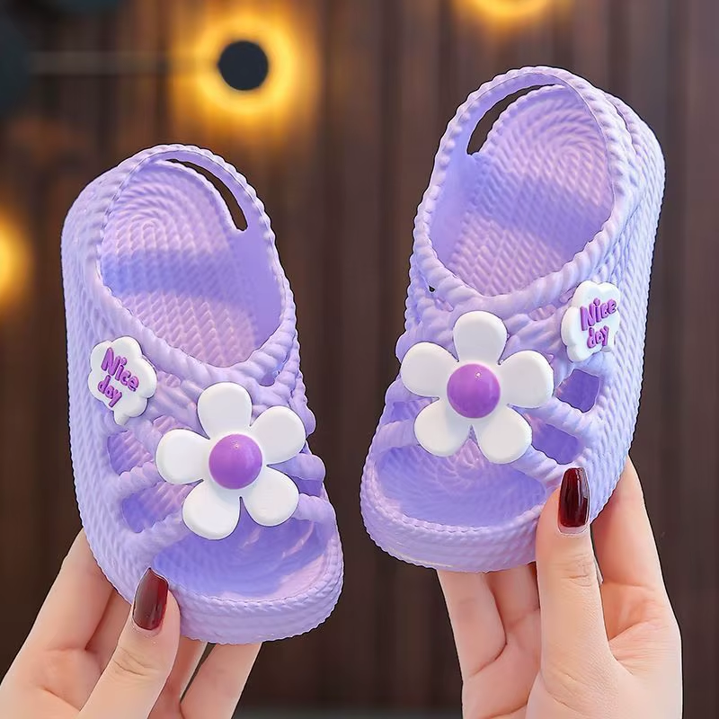 New Summer Cute Flower Children Slippers Lithe Comfort Sandal for Girls ...