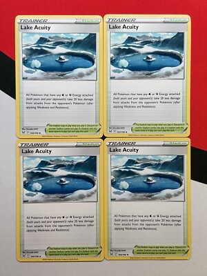 Lake Acuity Trainer Stadium 160/196 Lost Origin x4 Pokemon Playset 4x ...