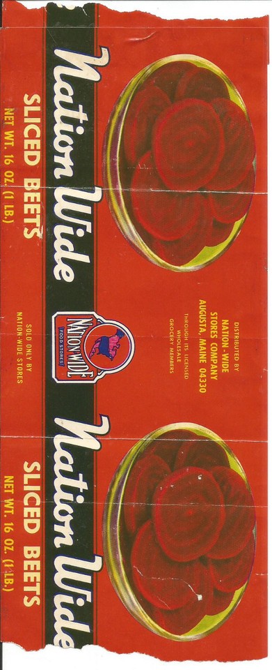Label-NATION WIDE beets.Augusta,ME.Food Stores.Original beet ad ...