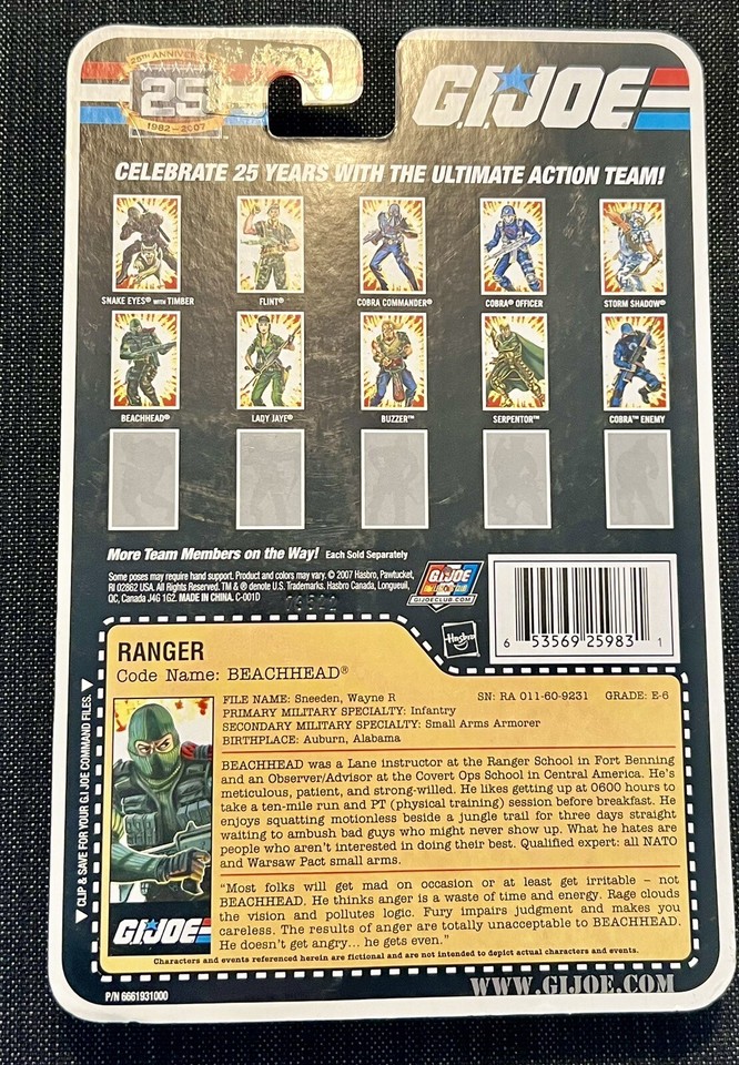 G.I. Joe 25th Anniversary Beachhead Foil Card NIB | eBay