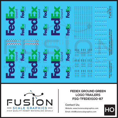 HO Scale FedEx Ground Green Trailer Decal Set | eBay