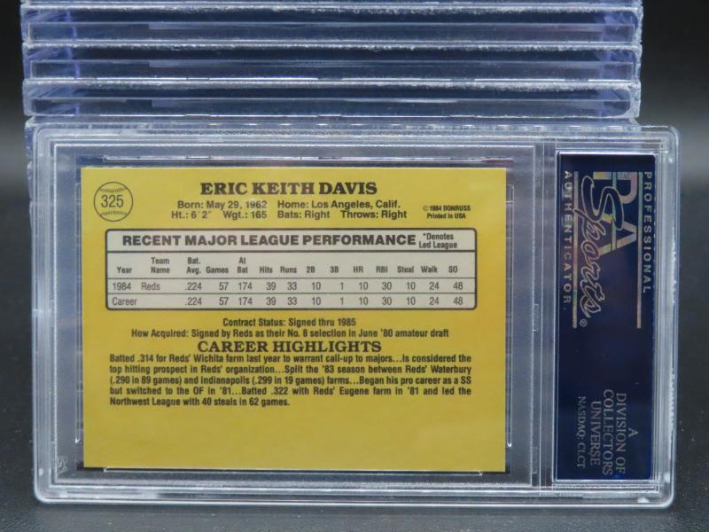 1985 Donruss Eric Davis Rookie Auto RC #325 PSA AUTHENTIC Autograph ...