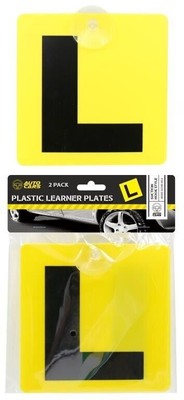 2 Pack Plastic Learners Yellow Ls L Plates Pair Secure Hold Suction ...