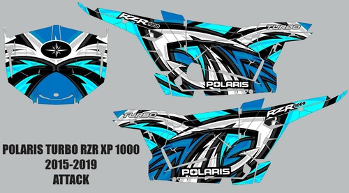 POLARIS TURBO RZR XP 1000 2015 2016 2017 2018 2019 Graphic decals hood ...