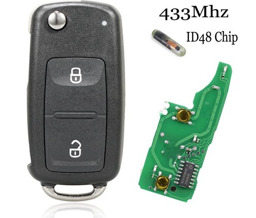 Fits VW Volkswagen 433MHz 5K0837202AD Complete Transponder Remote Key ...