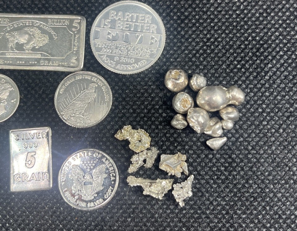 33 Pc .999 Silver Bars Rounds Crystals & Silver Shot Starter Pack ...