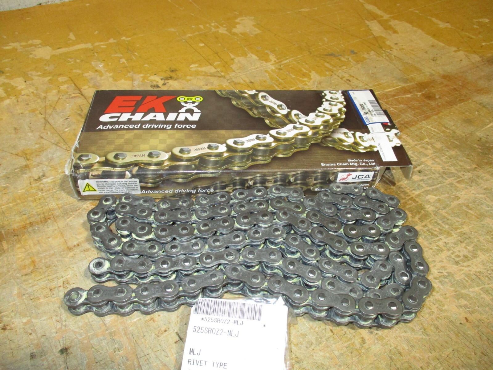 NEW EK MOTORCYCLE CHAIN ADVANCED DRIVING FORCE SROZ2 525 X 100 O RING ...