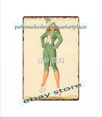 1950s tradesman machinist tool Calendar girl tin sign electrician ...