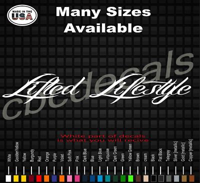 Lifted Lifestyle Decal Window Back / Pillar Sticker Back Glass Truck ...