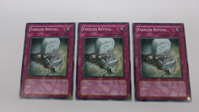 3x FOOLISH REVIVAL TRAP 1ST EDITION GLAS-EN079 COMMON YUGIOH NM ...