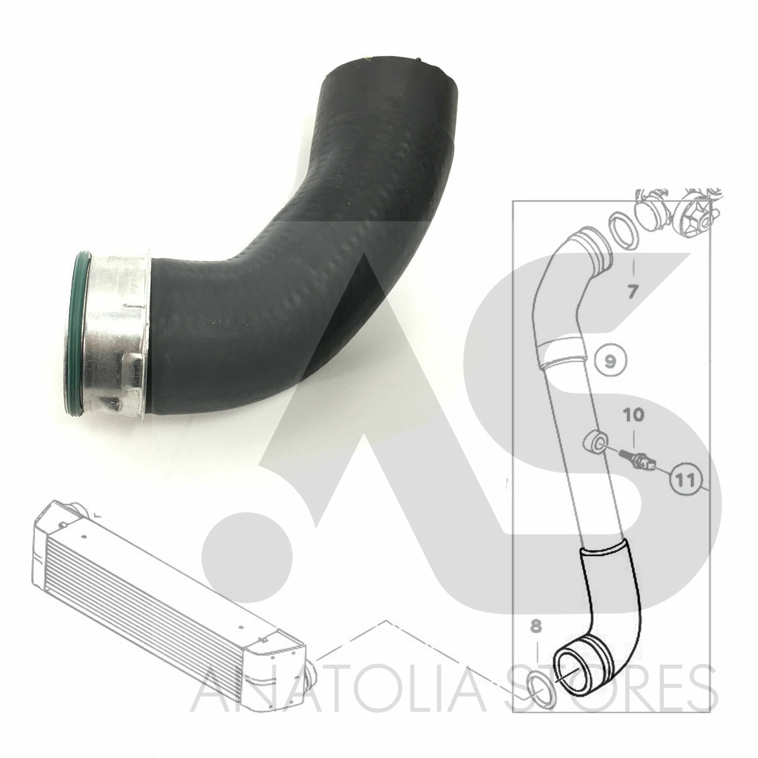 TURBO AIR INTAKE HOSE LEFT LOWER FOR BMW 3 SERIES E46 330 d cd xd ...