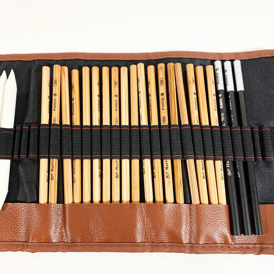 Raffine Marco Art Sketch Pencil Set With Roll Up Case | eBay