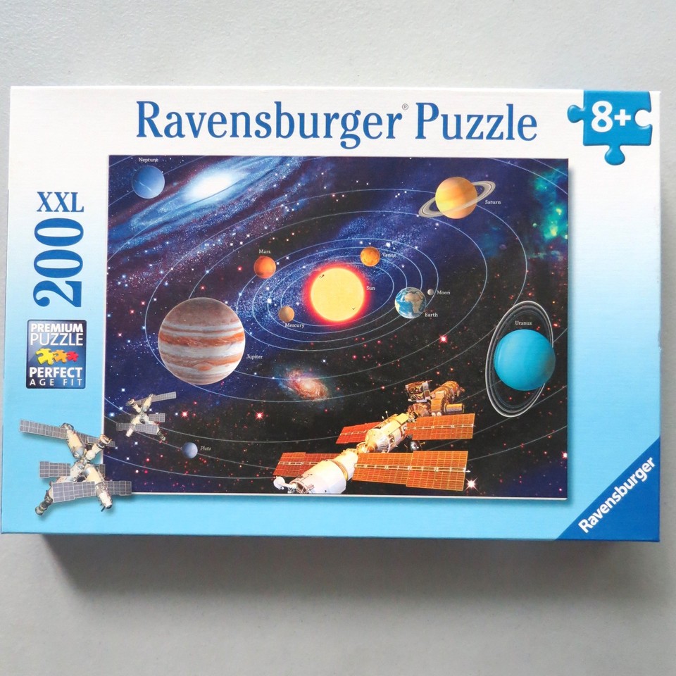 Lot of 3 RAVENSBURGER 200 XXL pc Solar System, Ocean Turtles, World Map ...