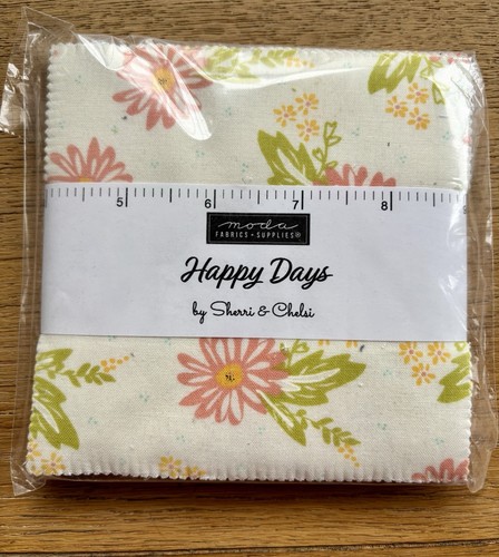 Moda HAPPY DAYS Sherri & Chelsi CHARM PACK 42- 5" squares Quilting ...