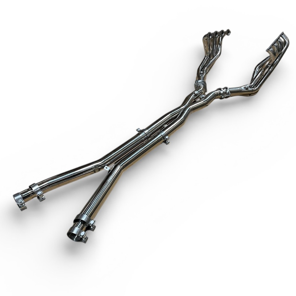 Stainless Long Tube 1-7/8" Exhaust Headers +X-Pipe Kit 05-13 Chevy ...