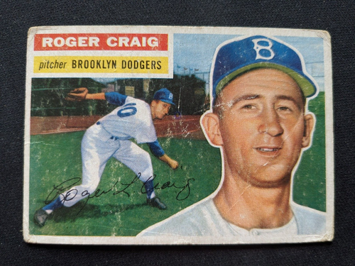 1956 Topps Baseball Card # 63 Roger Craig RC - Brooklyn Dodgers (VG) | eBay