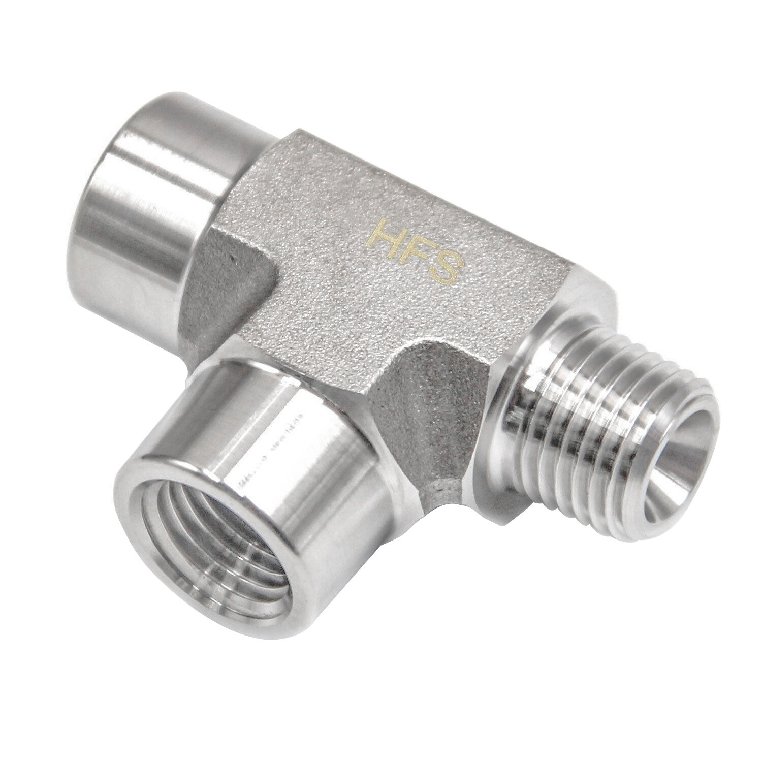 HFS(R) 1/4" FORGED Pipe Fitting NPT Tee FNPT x FNPT x MNPT Stainless ...