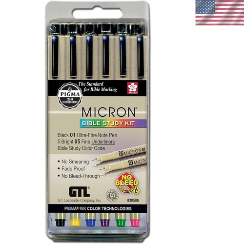 Pigma Micron 01 Fine & 05 Medium Point Bible Study Pen Kit | No ...