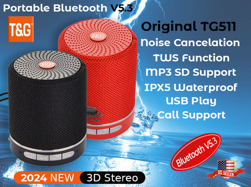 Original T&G TG511 Portable Mini Wireless Bluetooth 5.3v TWS TF Card ...