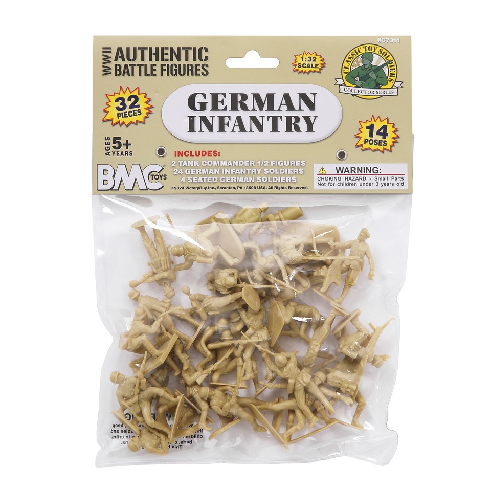 BMC CTS WW2 German Infantry Plastic Army Men Classic Toy Soldier Tan ...