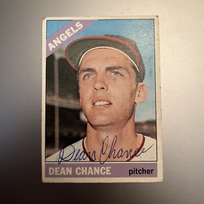 DEAN CHANCE 1966 TOPPS AUTOGRAPHED SIGNED AUTO BASEBALL CARD | eBay