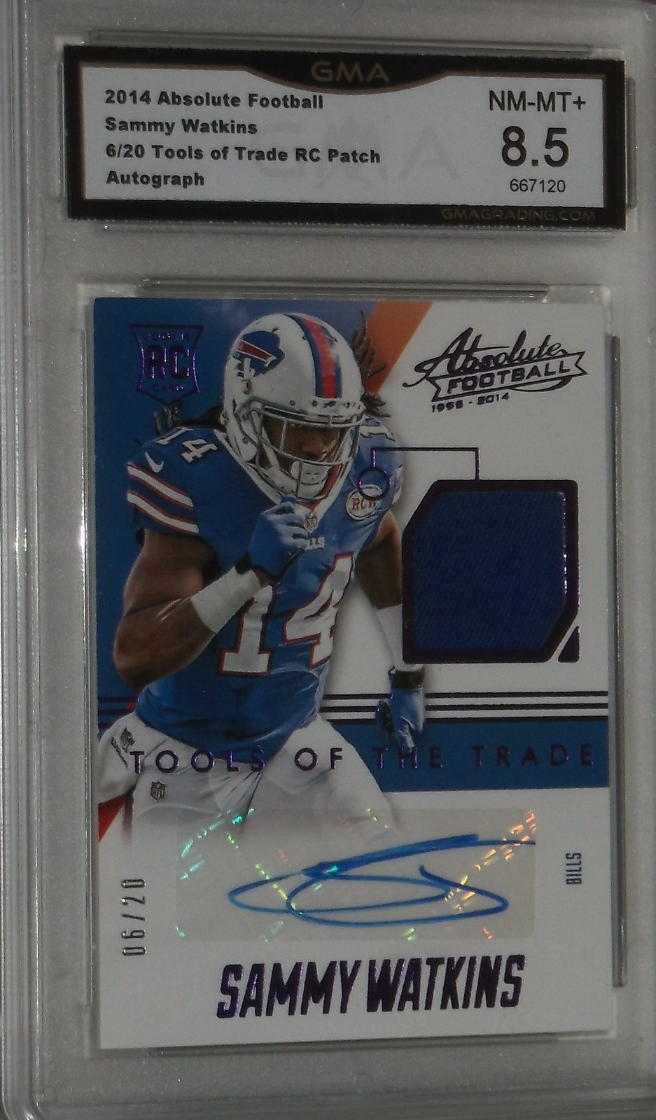2014 ABSOLUTE FOOTBALL SAMMY WATKINS 6/20 TOOLS OF TRADE RC PATCH ...
