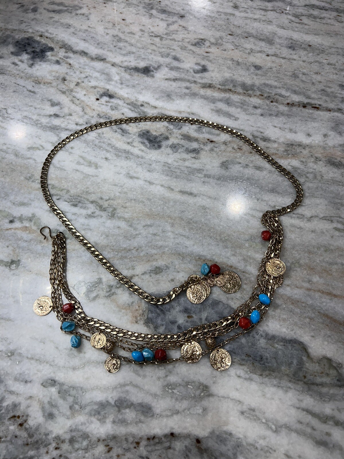 Belly Dancer Coin Hip/ Waist Chain, Adjustable - Gem