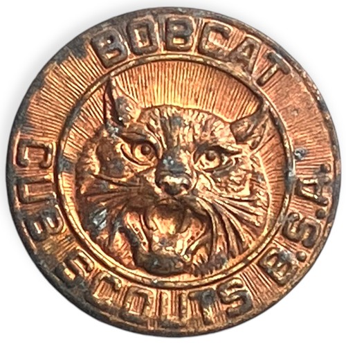 Vintage Cub Scouts BSA Bobcat Pin – Copper Finish Rank Badge with ...