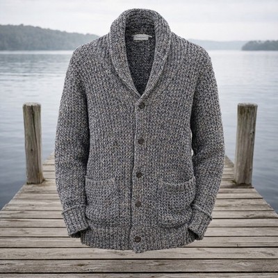 Goodfellow Men's XL Shawl Collar Cardigan Sweater Gray Button Front ...