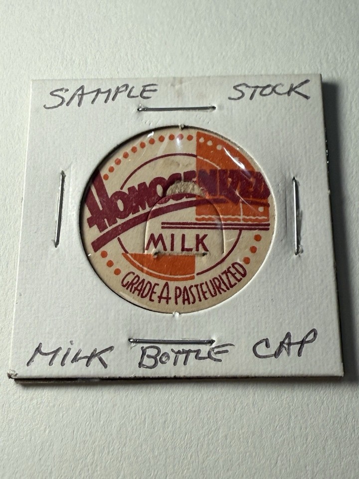 Vintage Milk Bottle Cap: Homogenized Milk Sample Stock | eBay