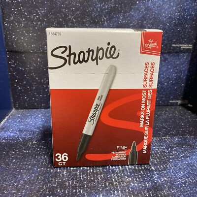 Sharpie 1884739 Permanent Marker Fine Point 36 Pieces - Black/ Noir ...