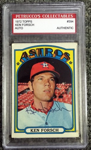 1972 TOPPS BASEBALL CARD HAND SIGNED #394 KEN FORSCH SLABBED AUTHENTIC ...