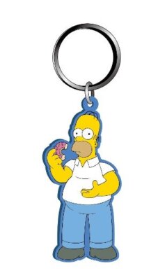 The Simpsons Homer Simpson Eating A Donut PVC Figural Soft Key Chain ...