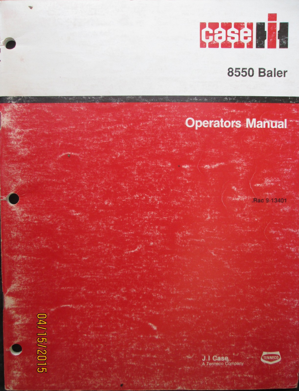 CASE - IH 8550 Baler Operator`s Maintenance Manual Factory Original OEM ...
