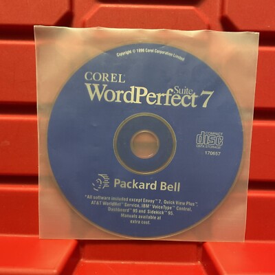 Corel WordPerfect Suite 7 For Windows 95 Packard Bell Pre Owned | eBay