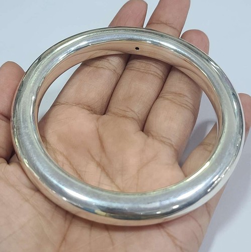 QVC UltraFine Silver Bold Polished Domed Round Bangle Bracelet Pre-owned $624 | eBay